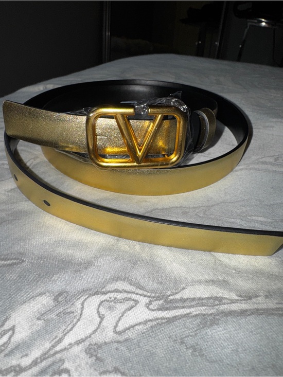 Valentino | Accessories | Gold V Logo Leather Belt | Poshmark